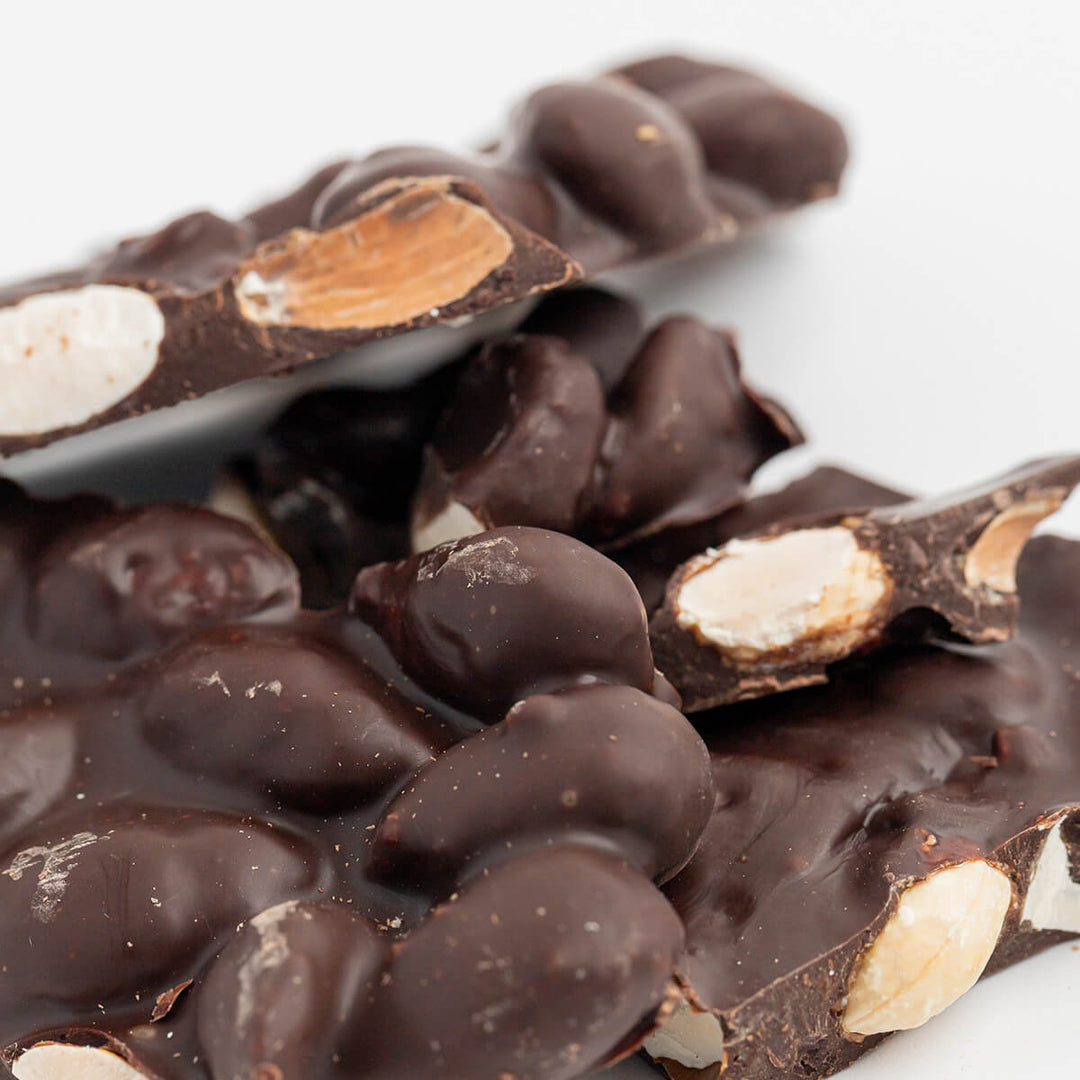 Caramelised Almond Dark Chocolate Slab | Kakawa Chocolates
