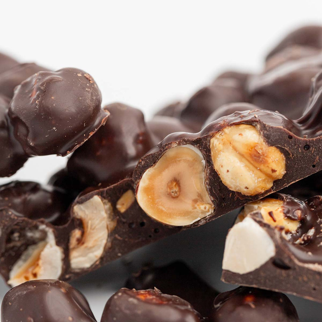 Caramelised Hazelnut Dark Chocolate Slab – Kakawa Chocolates