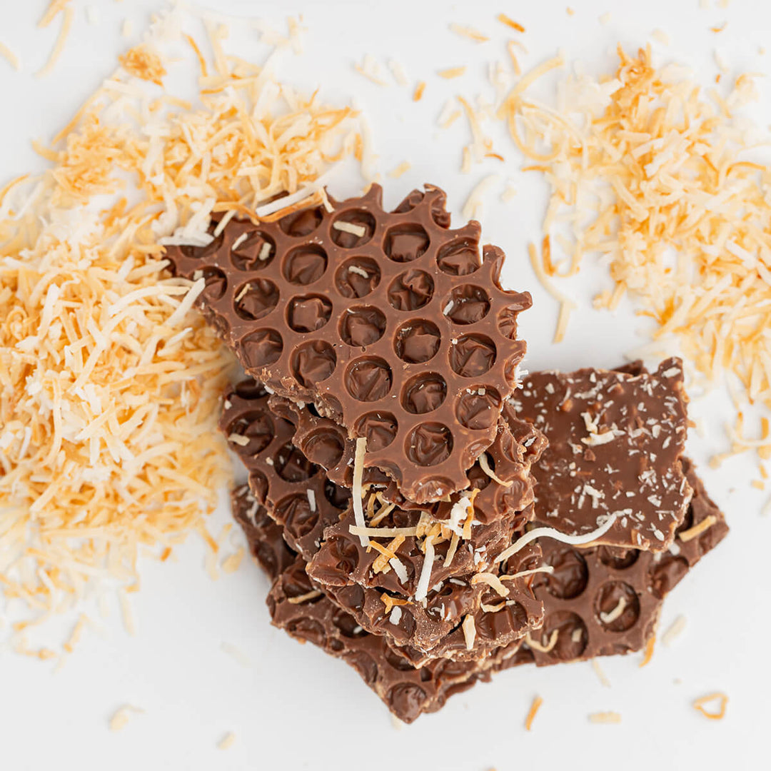 Crunchy Coconut Milk Chocolate Slab | Kakawa Chocolates